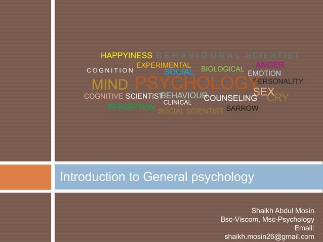Introduction to general psychology | PPT