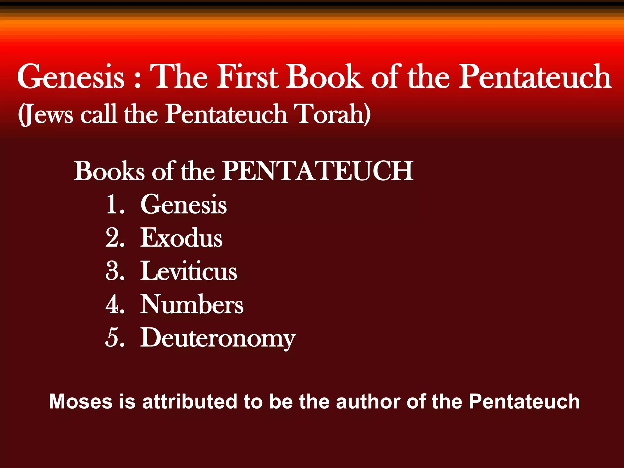 Introduction to Genesis Part I | PPTX