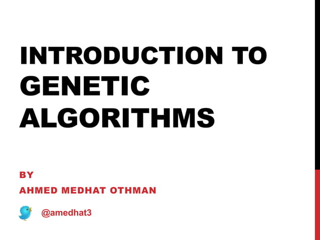 Introduction to Genetic Algorithms | PPTX