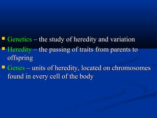 Introduction to genetics and breeding | PPT