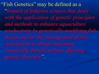 Introduction to genetics and breeding | PPT