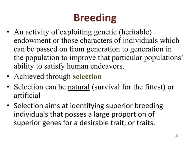 INTRODUCTION TO GENETICS AND PRINCIPLES OF BREEDING_final.ppt ...