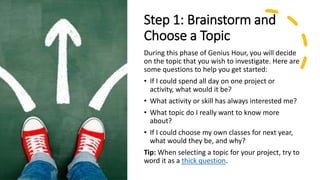 Introduction to Genius Hour | PPTX