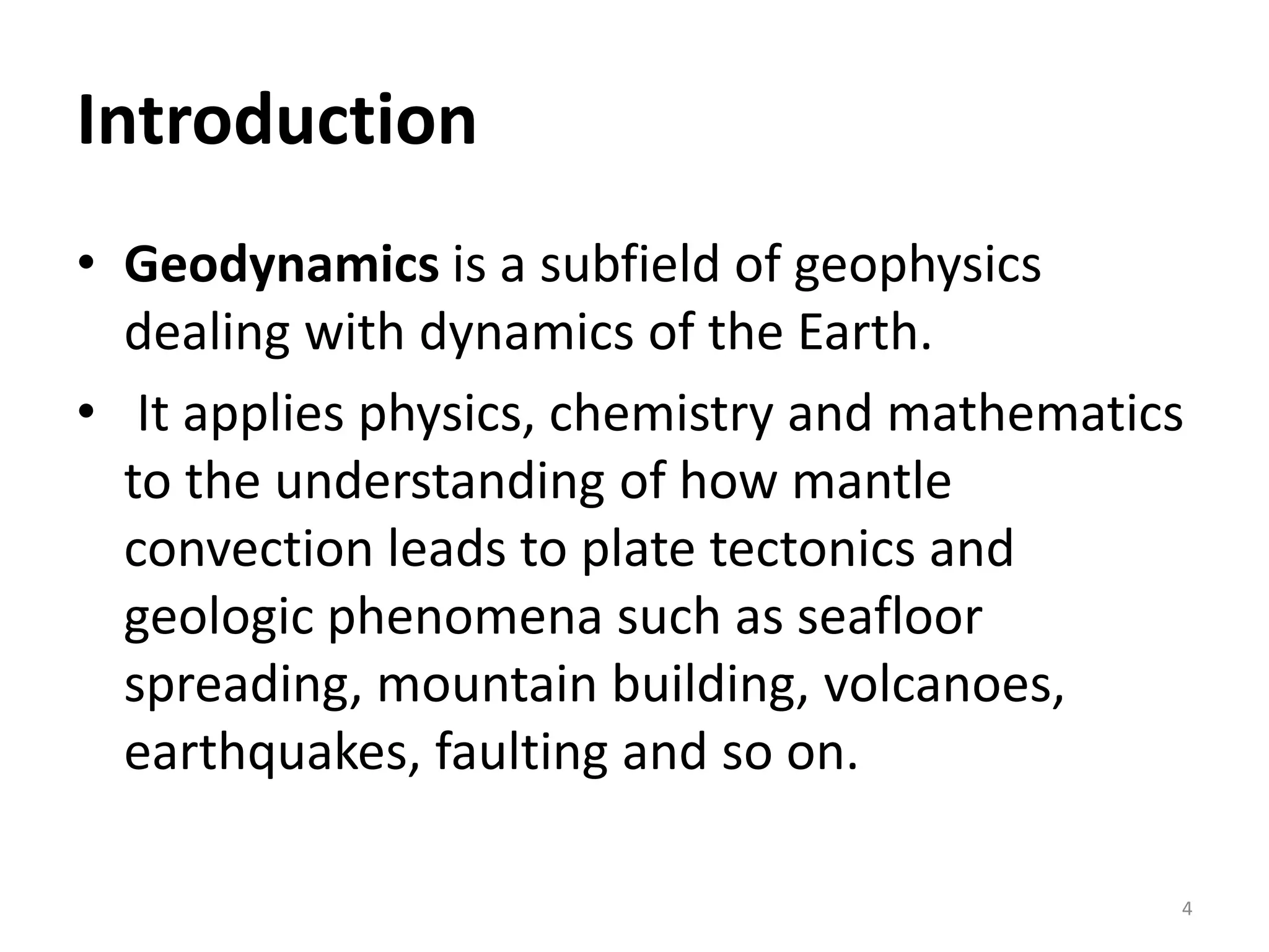 Introduction to geodynamics | PPTX
