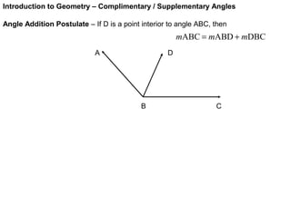 Complementary Angle Geometry