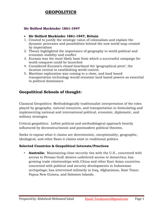 Introduction to geopolitics | PDF