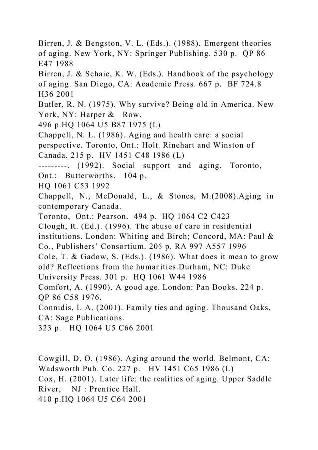 INTRODUCTION TO GERONTOLOGICAL STUDIES Assignment #2 Demogr.docx