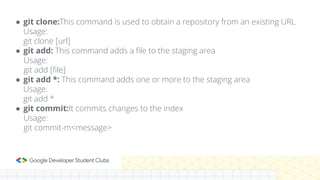 Introduction to Git and Github - Google Developer Student Clubs CET, Trivandrum | PPT
