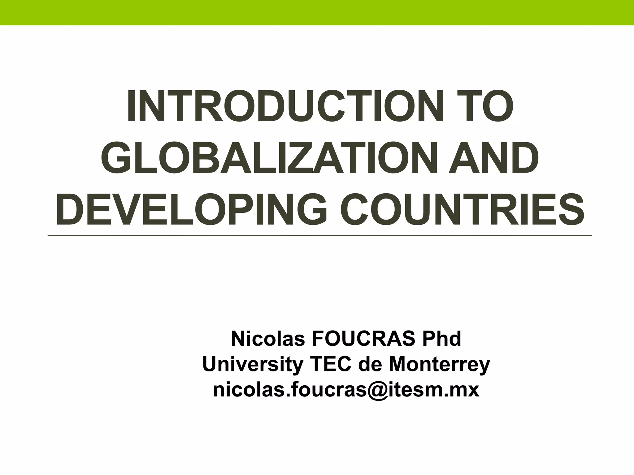 Introduction to globalization and developing countries | PPTX