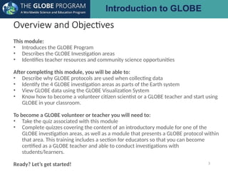 Introduction to GLOBE a presentation to identify globe project. | PPTX