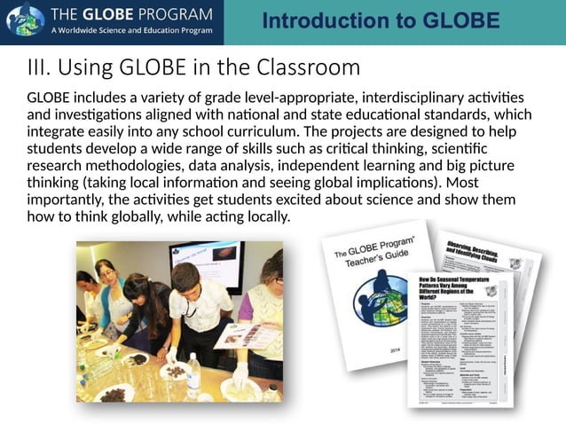 Introduction to GLOBE a presentation to identify globe project. | PPT