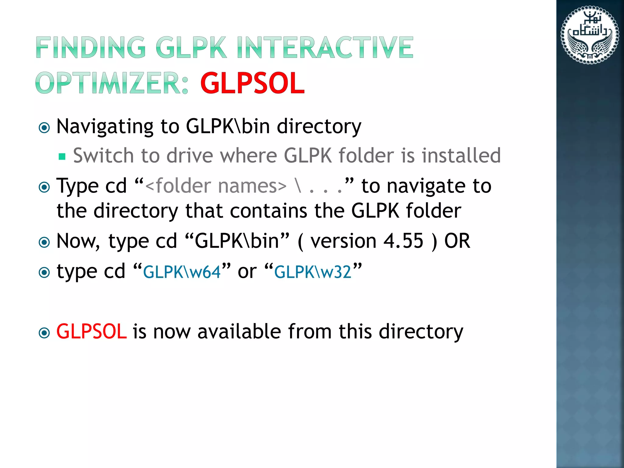 Introduction to glpk | PDF | Computer Software and Applications | Computing