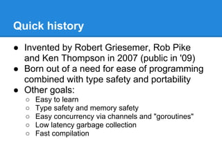 Introduction to Go programming language | PDF