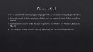 Introduction to Go | PPTX