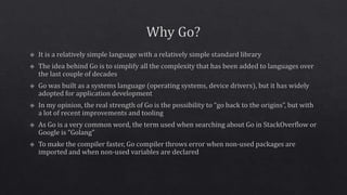 Introduction to Go | PPTX