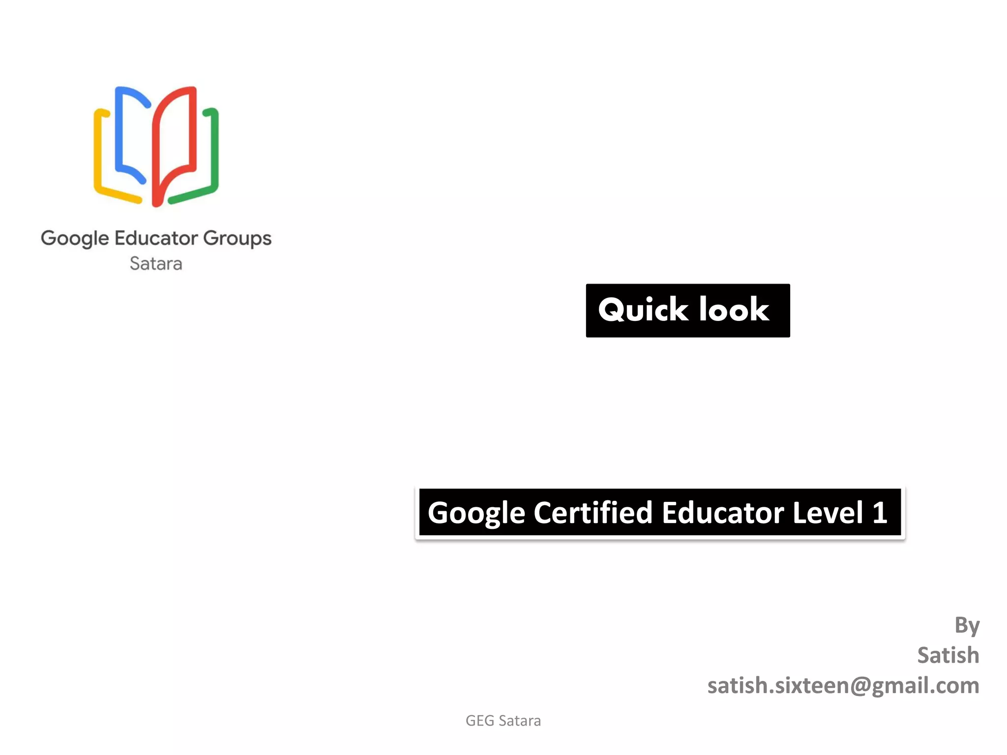Introduction to google certified educator level 1 | PPT