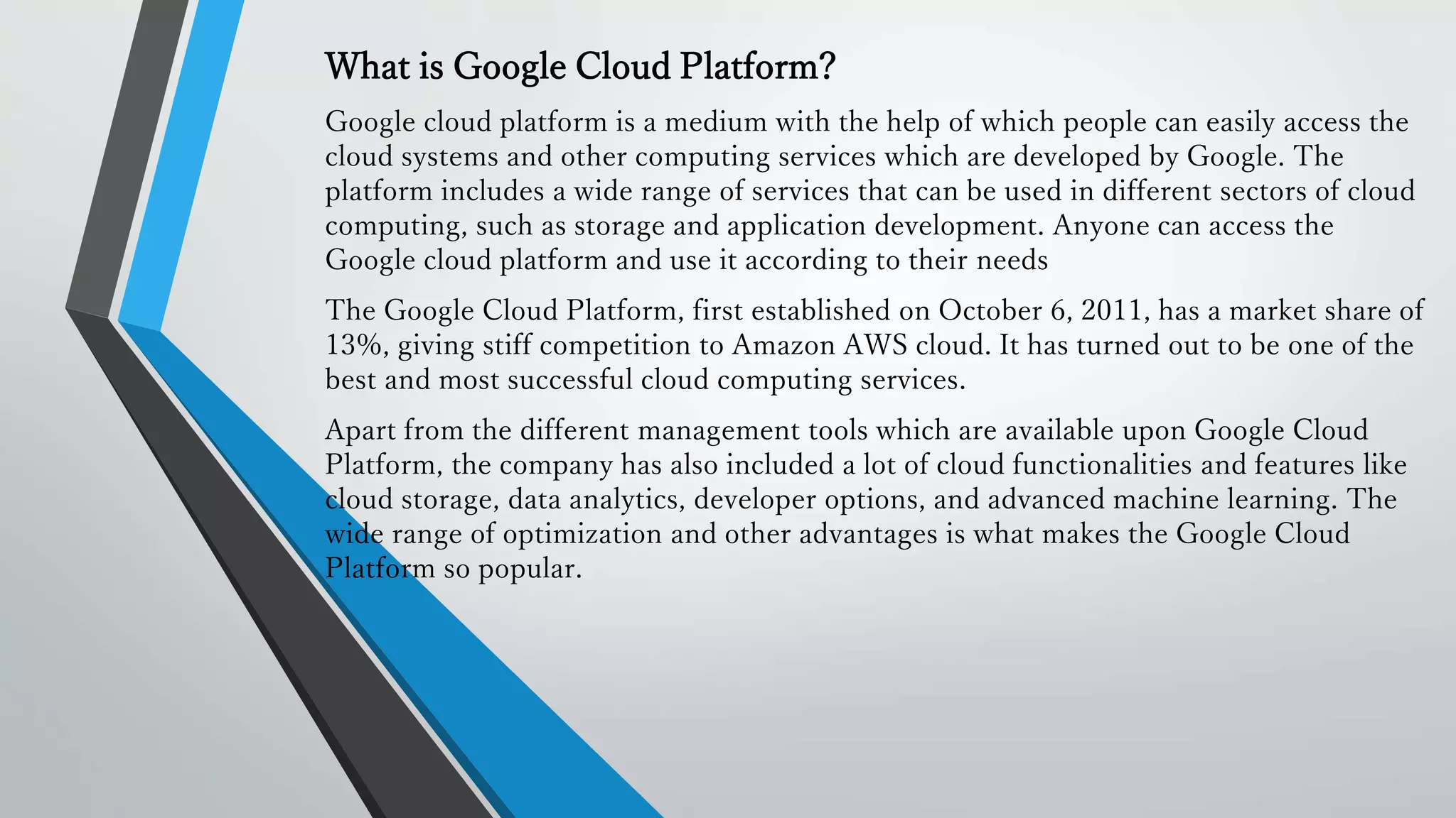Introduction to google cloud platform | PPT