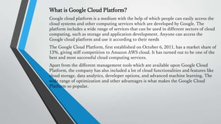 Introduction to google cloud platform | PPT