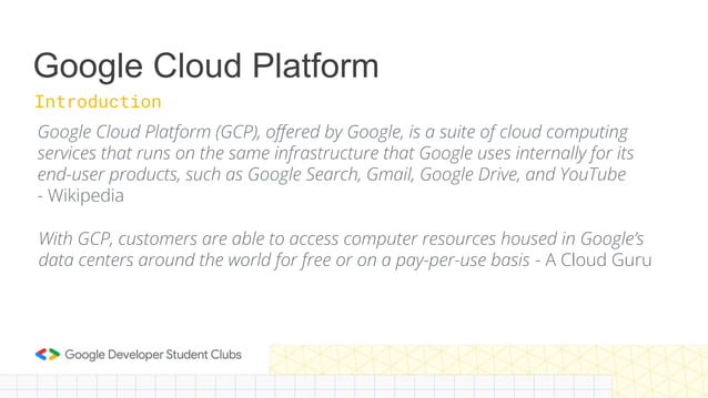 Introduction to Google Cloud Platform and APIs | PPT