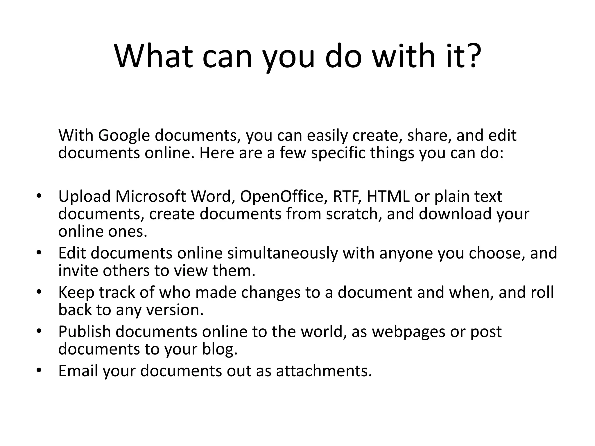 Introduction to google docs1 | PPTX