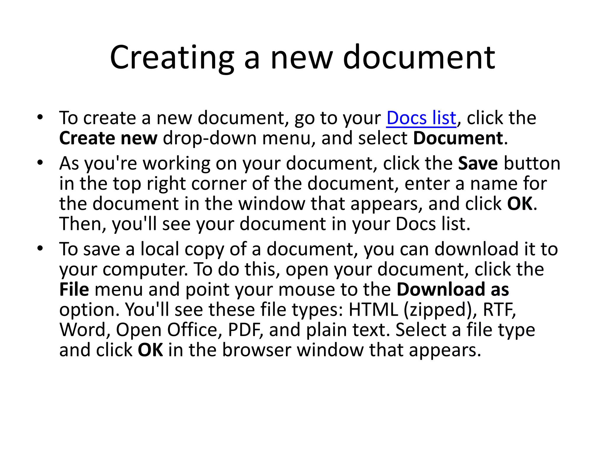 Introduction to google docs1 | PPTX