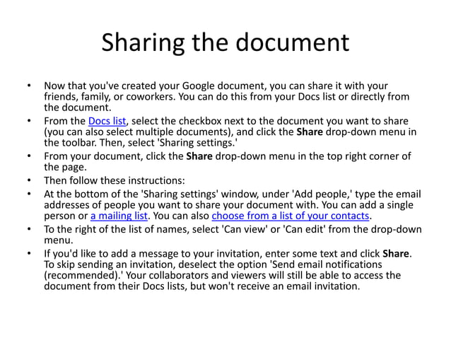 Introduction to google docs1 | PPTX