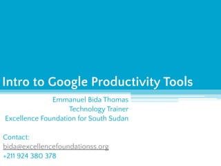 Introduction to Google Productivity Tools for Office and Personal Use | PDF