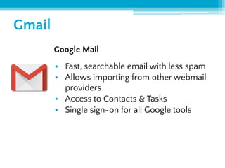 Introduction to Google Productivity Tools for Office and Personal Use | PDF