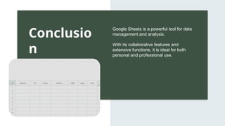 Introducing google sheets and how to use it | PPTX