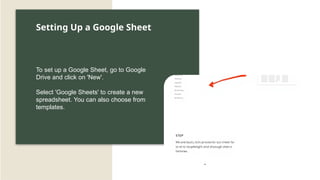 Introducing google sheets and how to use it | PPTX