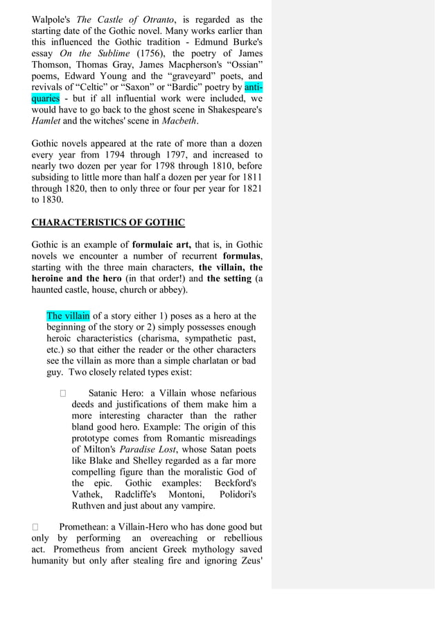 Introduction to gothic | PDF