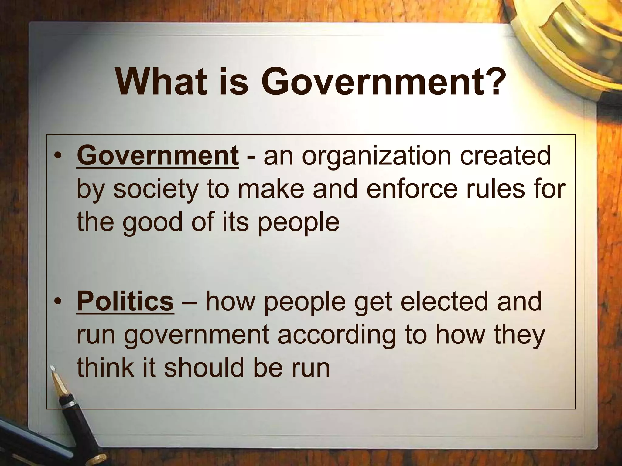 Introduction to Government | PPT