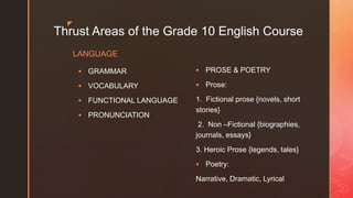 Introduction to grade 10 english | PPTX