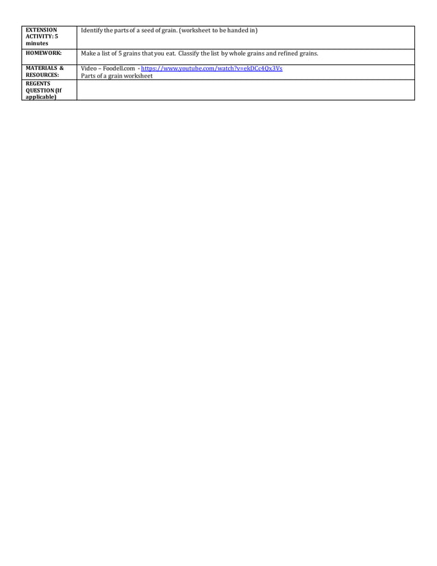 Introduction to grains lesson plan 11 14 | DOCX
