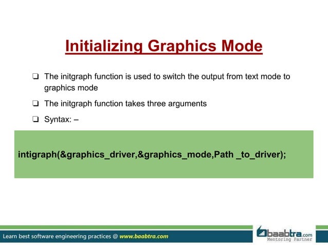 Introduction to graphics programming in c | PPTX | Graphics Software ...