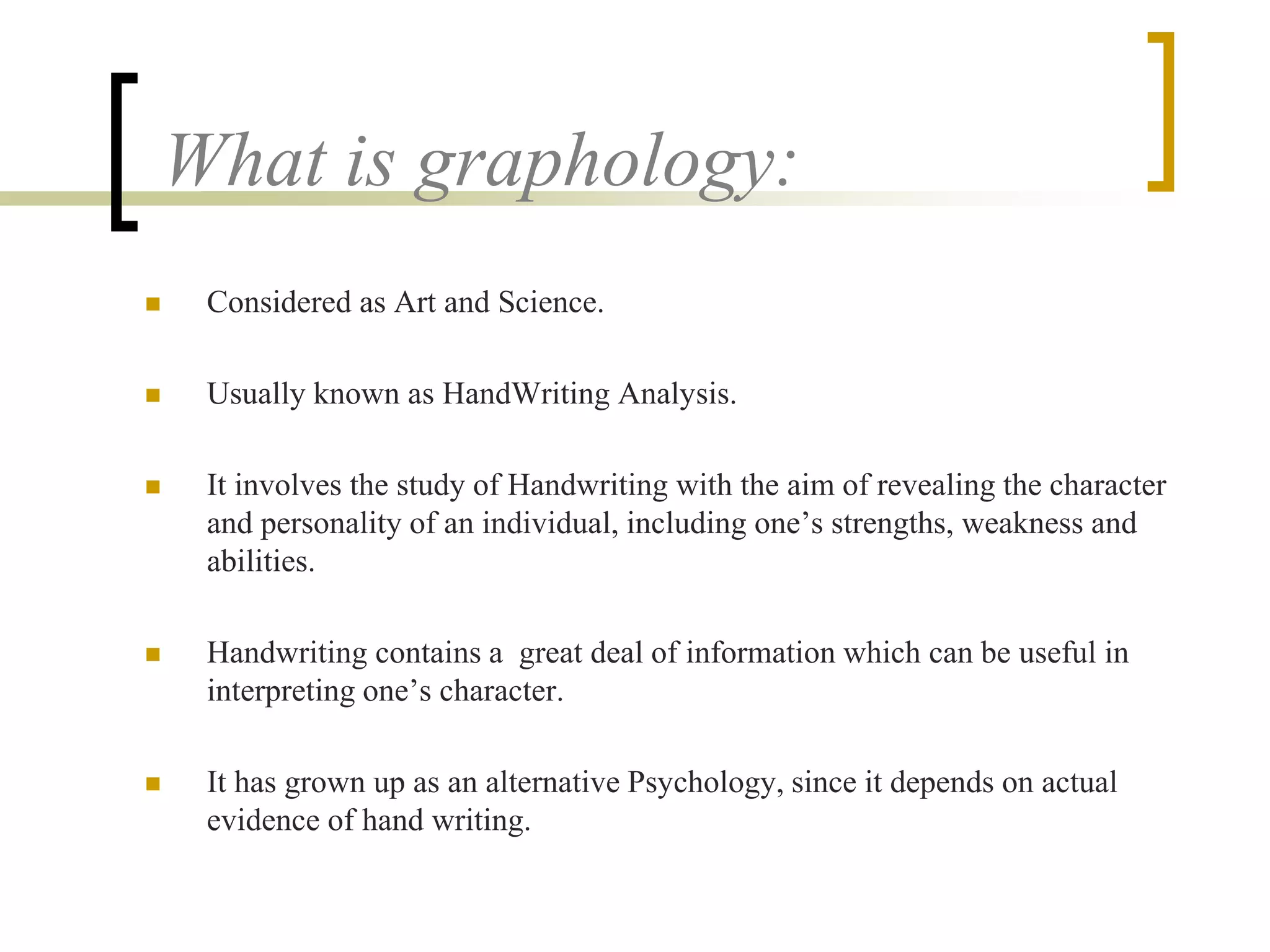 Introduction to graphology | PPT