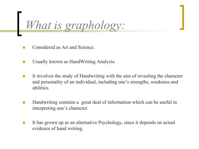 Introduction to graphology | PPT