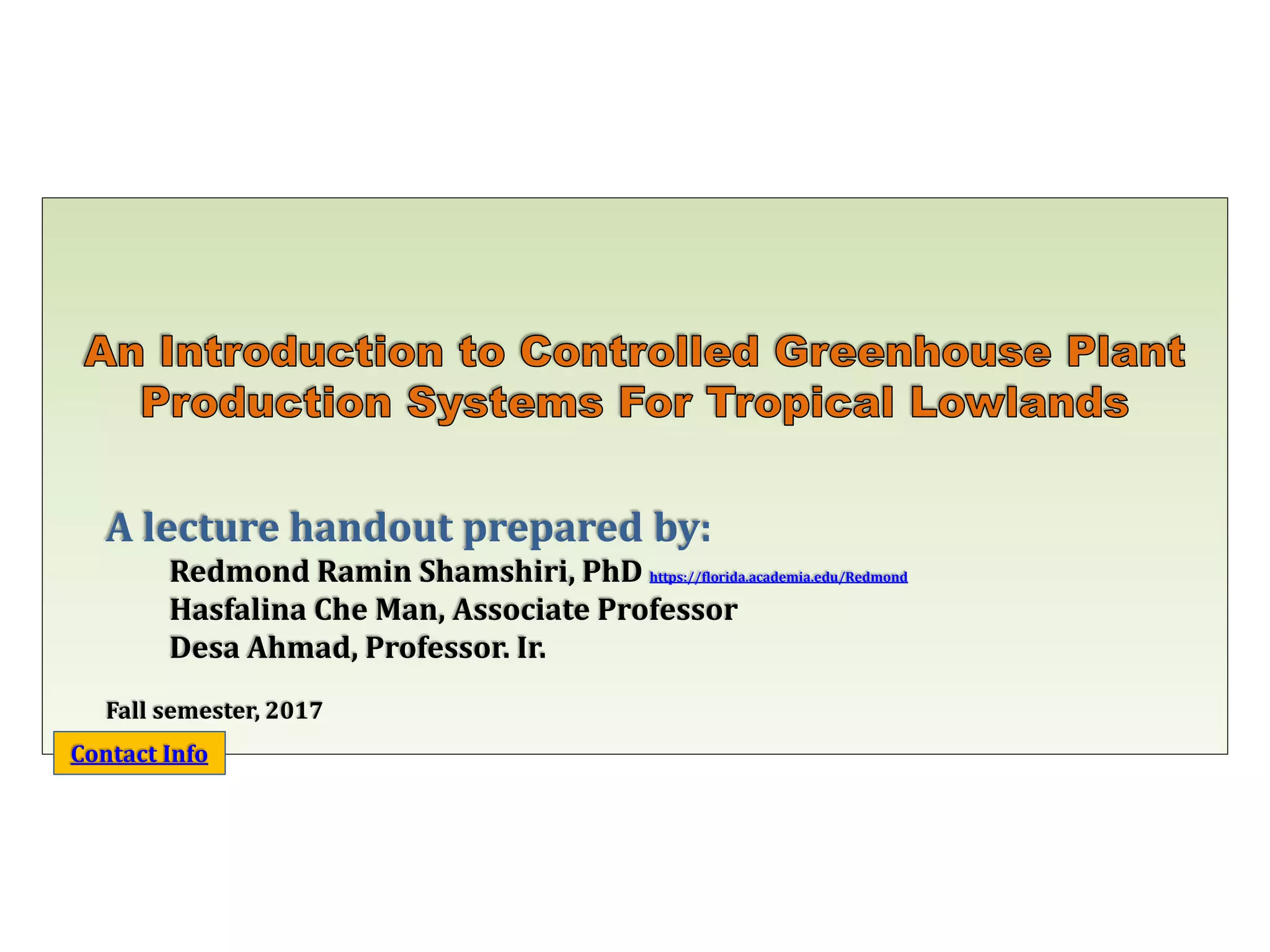 An Introduction to Controlled Greenhouse Plant Production Systems For ...