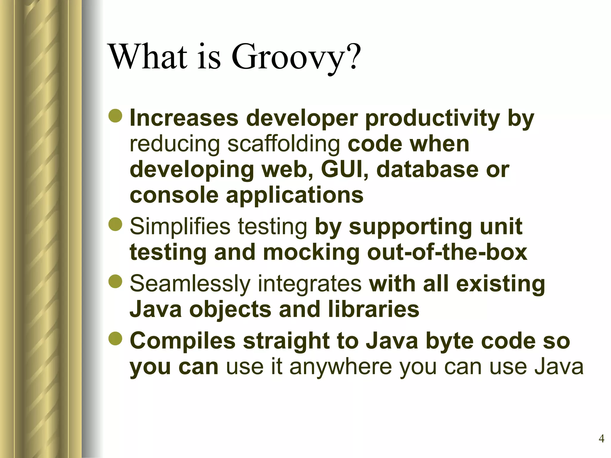 Introduction To Groovy | PPT