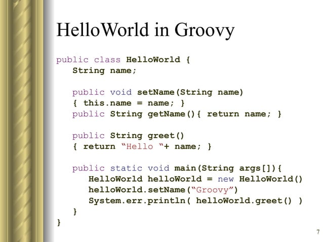 Introduction To Groovy | PPT