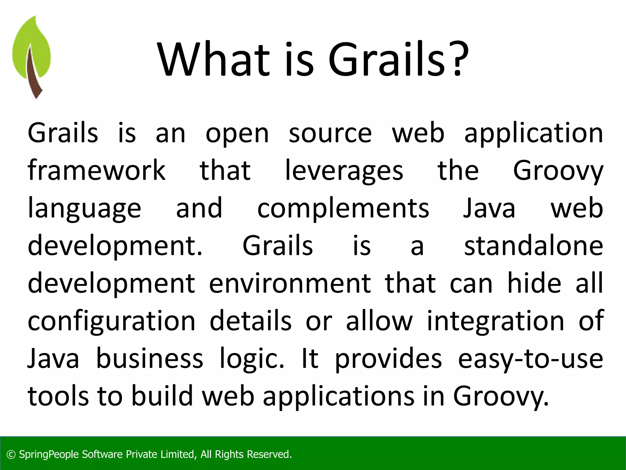 Introduction To Groovy And Grails - SpringPeople | PPT