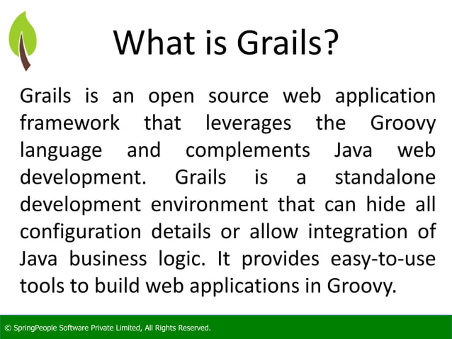 Introduction To Groovy And Grails - SpringPeople | PPT