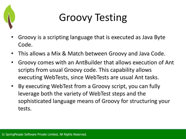 Introduction To Groovy And Grails - SpringPeople | PPT