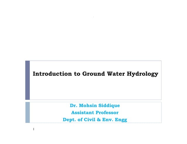 Introduction to ground water hydrology | PDF | Geology | Science