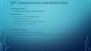 Introduction to gRPC. Advantages and Disadvantages | PPT