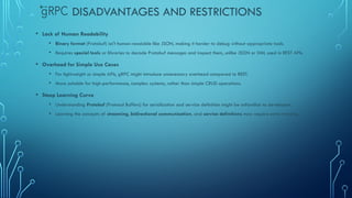 Introduction to gRPC. Advantages and Disadvantages | PPT