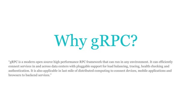 Introduction to gRPC | PPTX | Internet | Computing