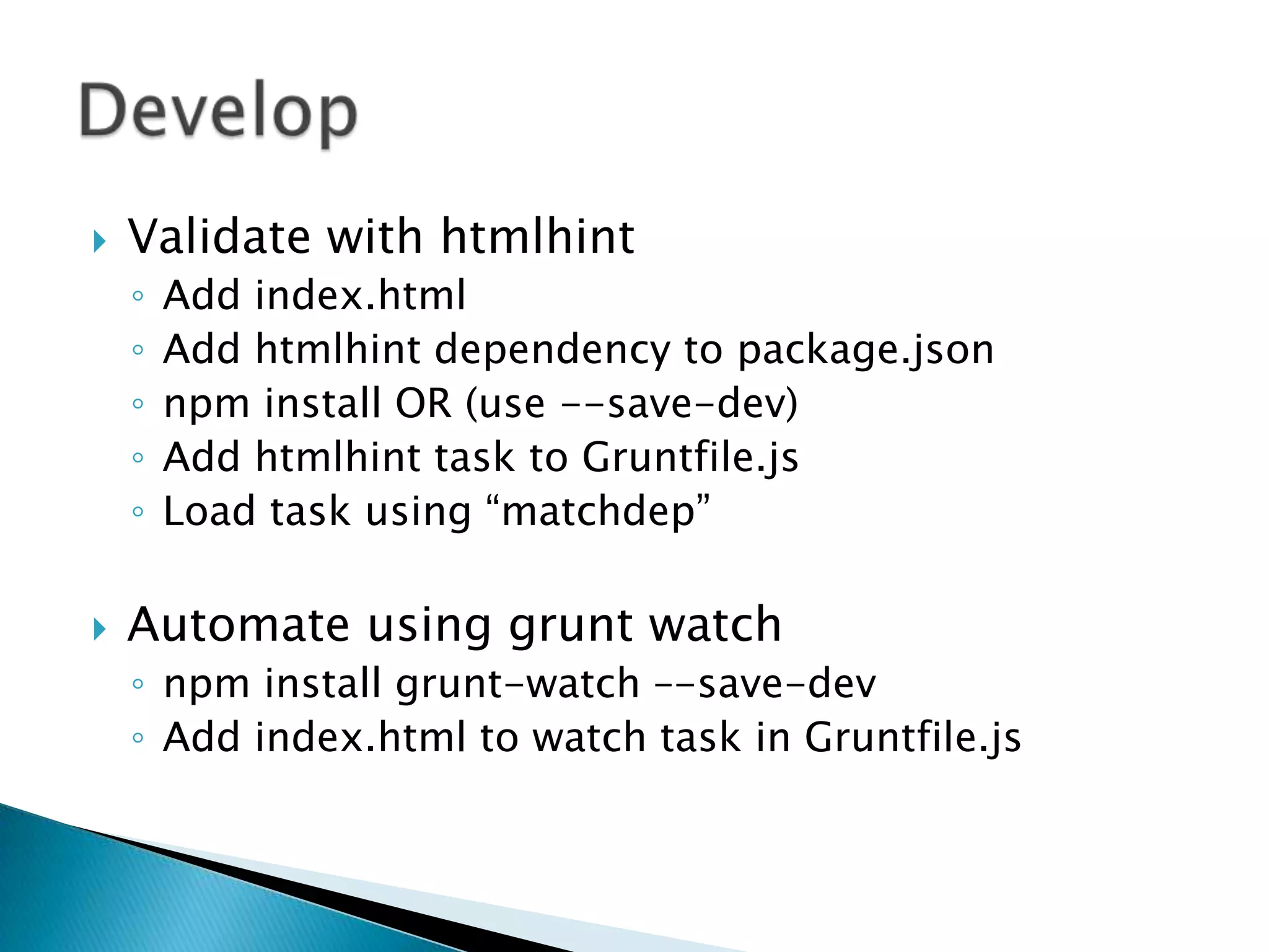 Grunt to automate JS build | PPTX