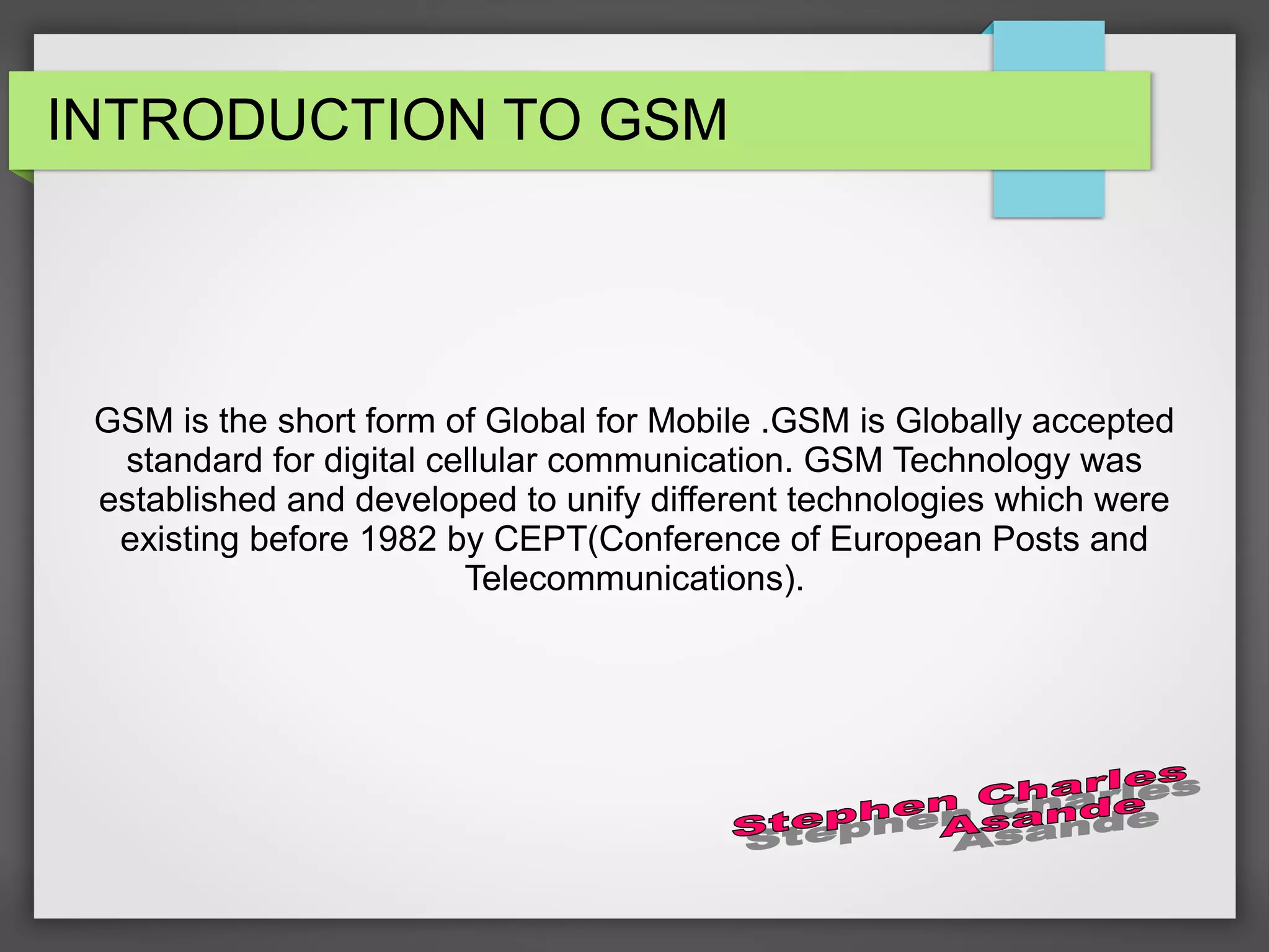 Introduction to gsm | ODP