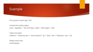 Introduction to GUIs with guizero | PPTX | Programming Languages ...